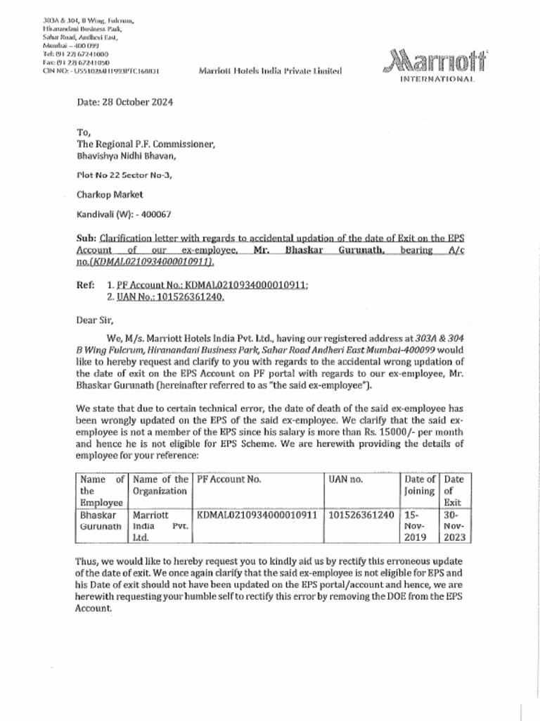 Clarification Letter - Gurunath Bhaskar | PDF