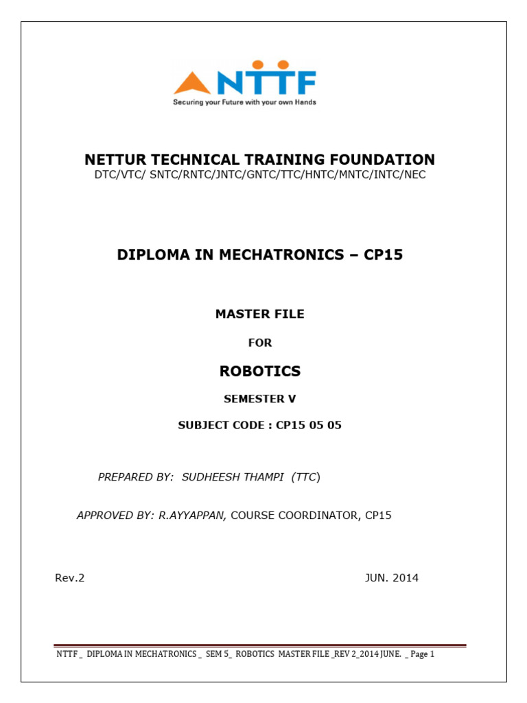 ROBOTICS Training Document | PDF | Robot | Robotics