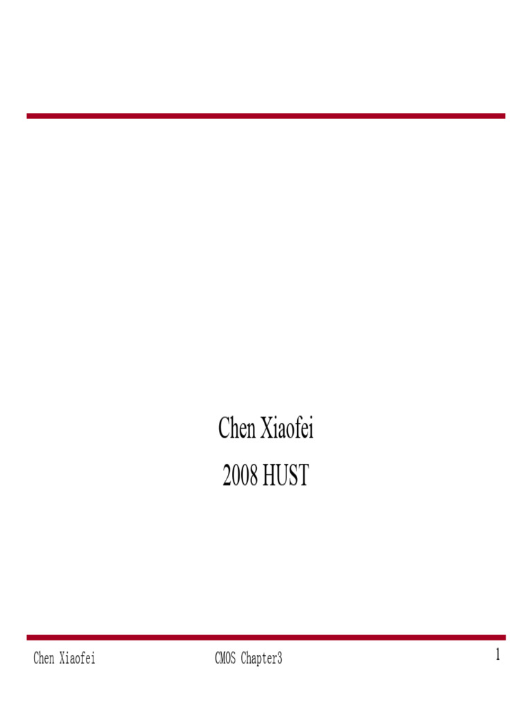 Ch03 Single Stage Amplifiers | PDF | Amplifier | Cmos