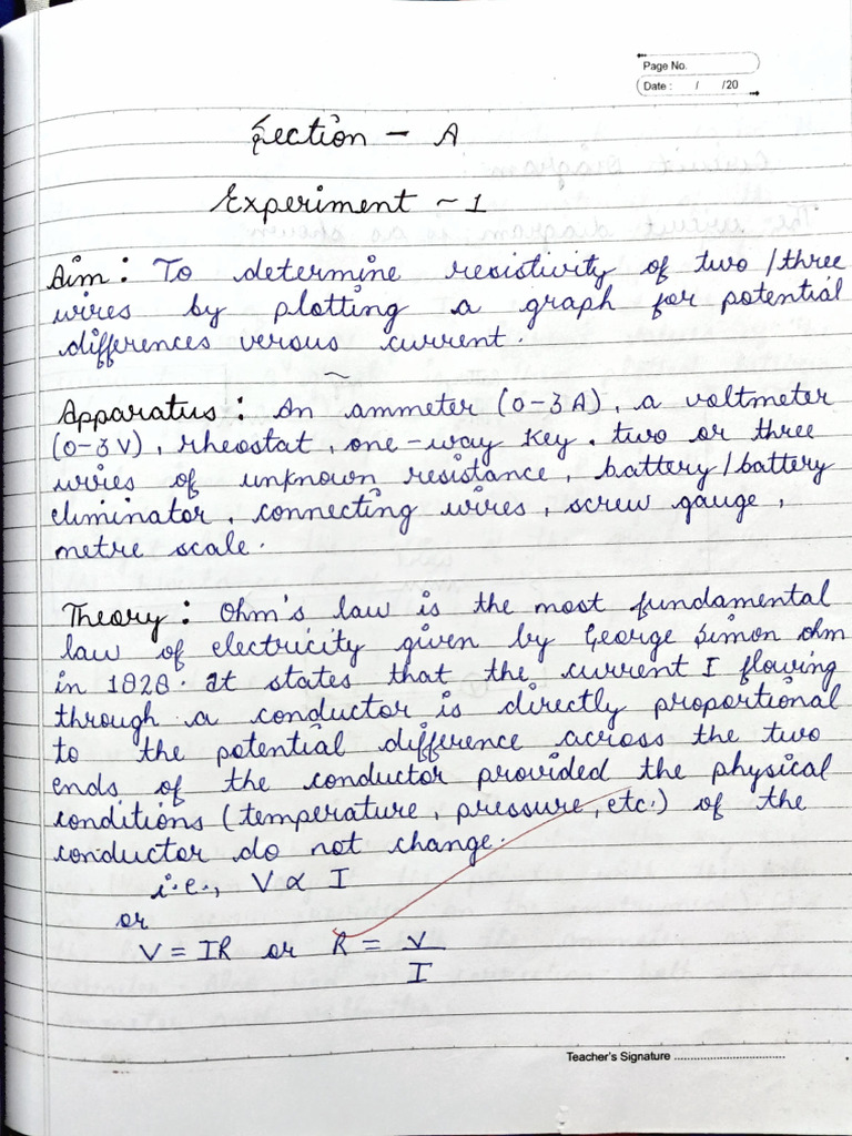 Physics Practical File 2024 | PDF