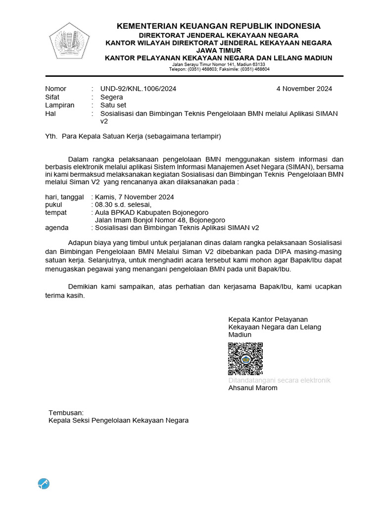 Sosialisasi Pengelolaan BMN SIMAN v2 | PDF