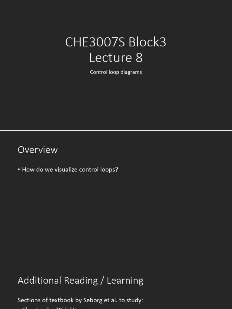 CHE3007s - Process Control - Lecture 8 - Control Loop Diagram | PDF ...