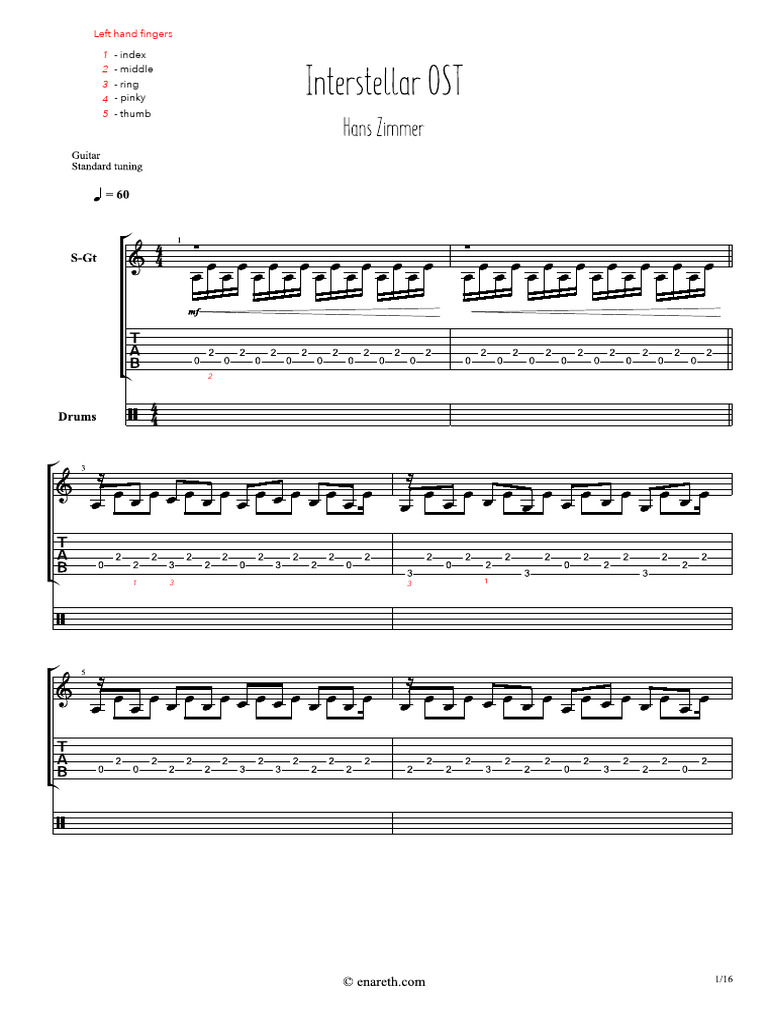 Interstellar (6 String) | PDF