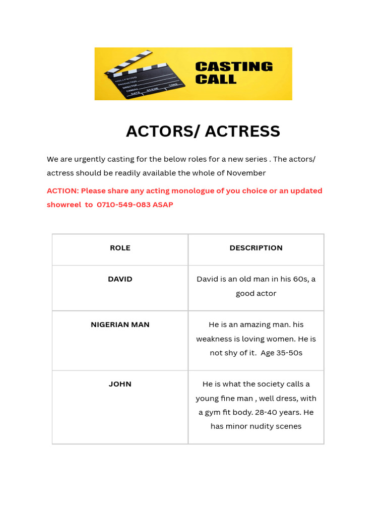 New Series Audition | PDF