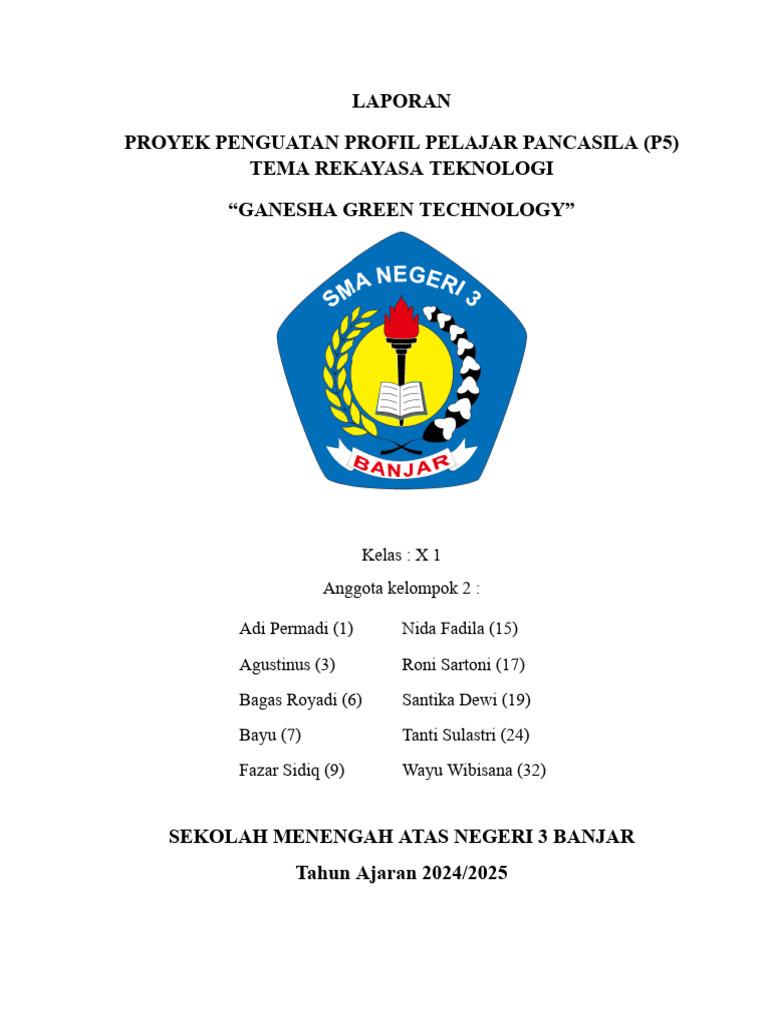 Contoh Laopran P5 - Rekayasa Teknologi | PDF