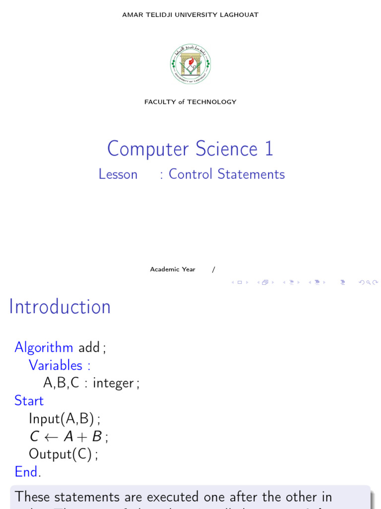 cours-4 | PDF | Control Flow | Algorithms