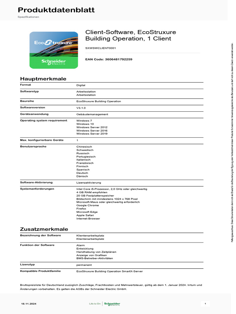 Schneider Electric EcoStruxure Building Operation Software ...