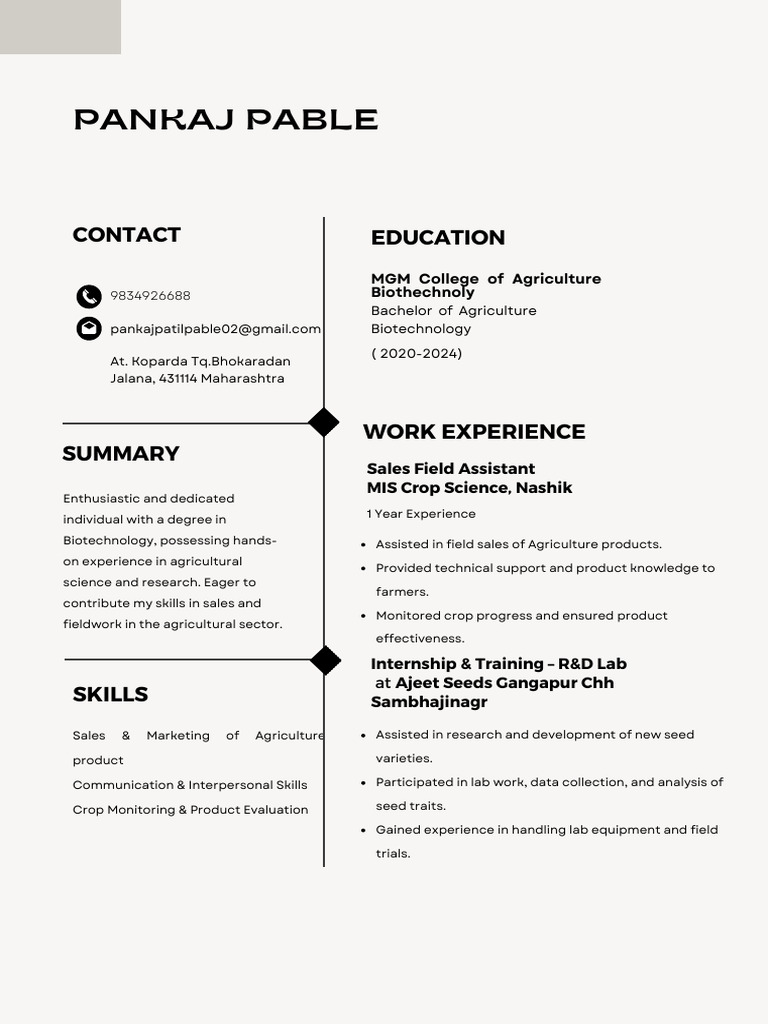 Pable P.A Resume | PDF