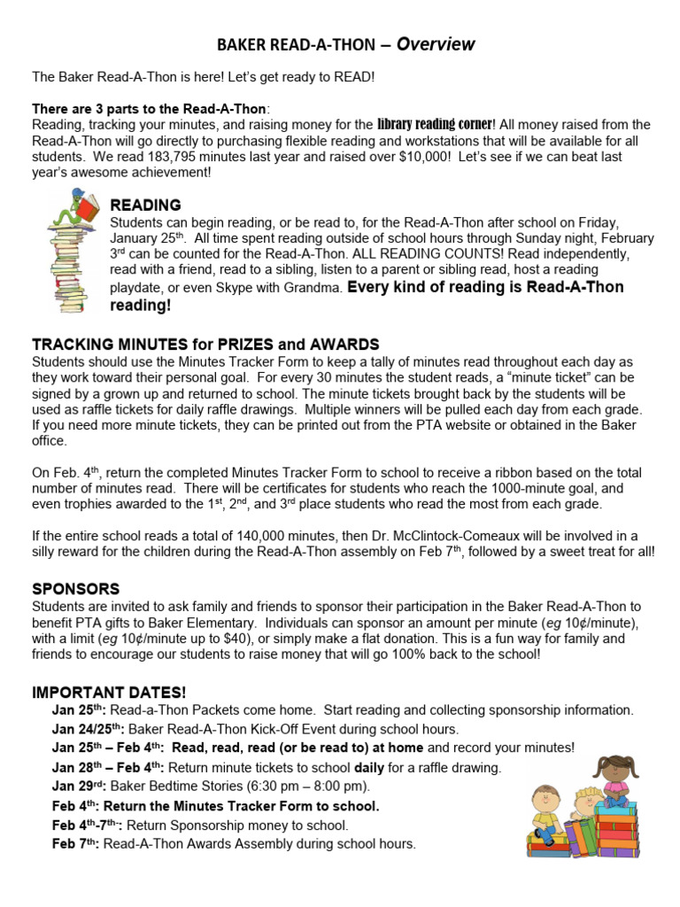 2019 Baker Read a Thon | PDF