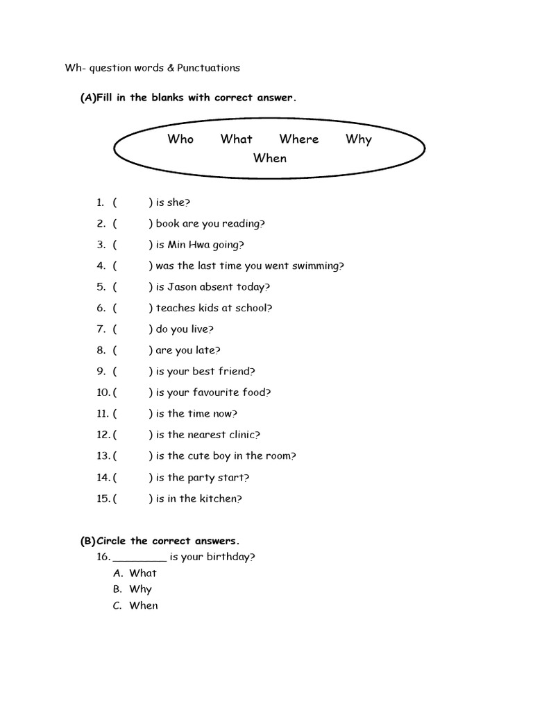 WH - Question Words & Punctuations | PDF