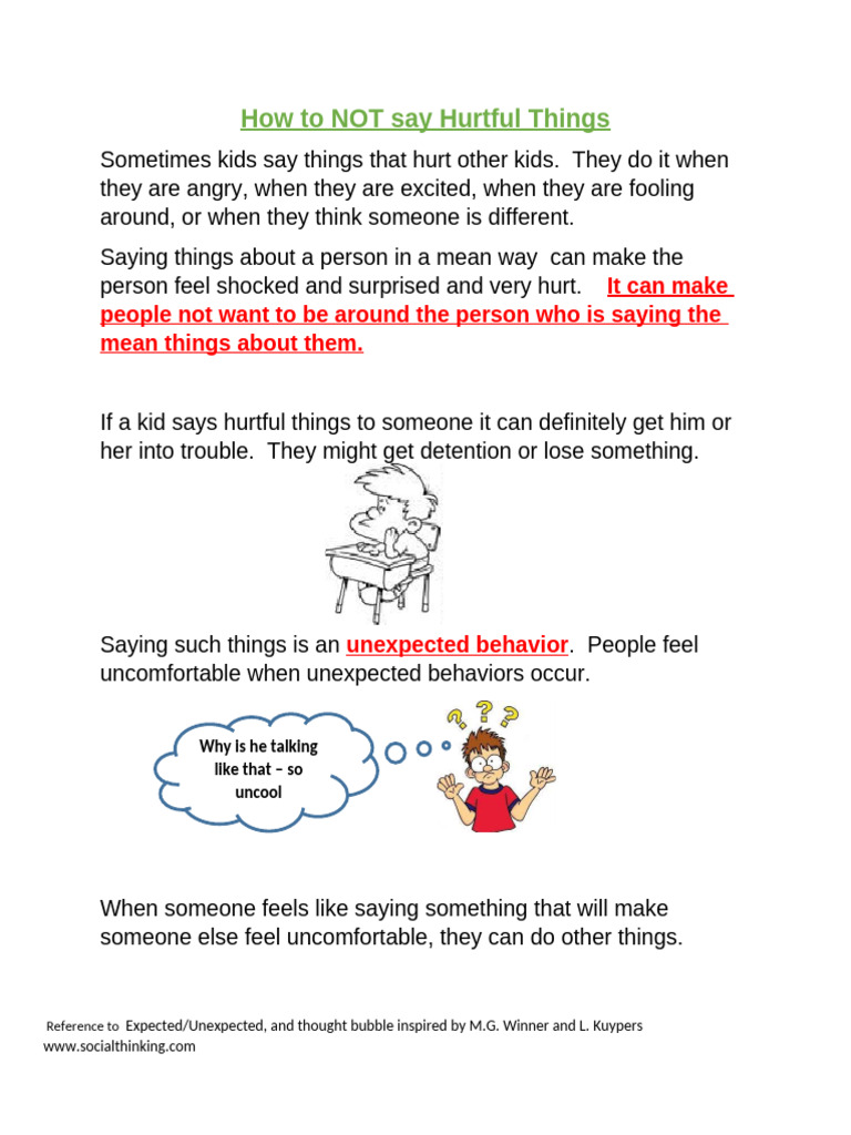 How To Not Say Hurtful Things | PDF