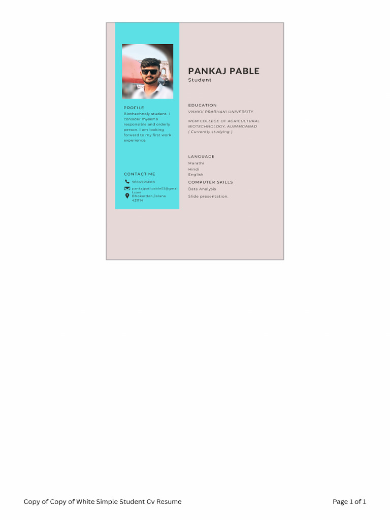Pankaj Pable Resume | PDF