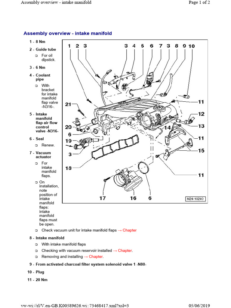 Assembly Overview - Intake Manifold | PDF | Throttle | Valve