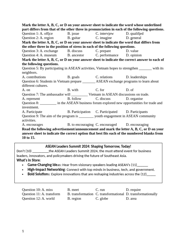Unit 4 - Test 3 | PDF | Vietnam | Trans Pacific Partnership