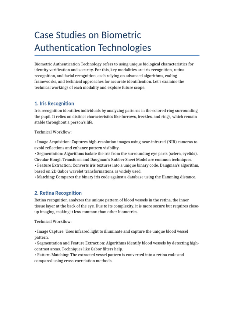 Biometric Tech for Security Experts | PDF | Biometrics | Vision