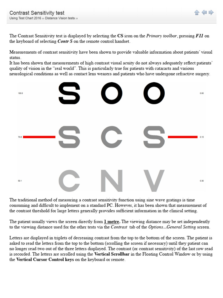 Contrast Sensitivity Test | PDF | Contrast (Vision) | Sensitivity And ...
