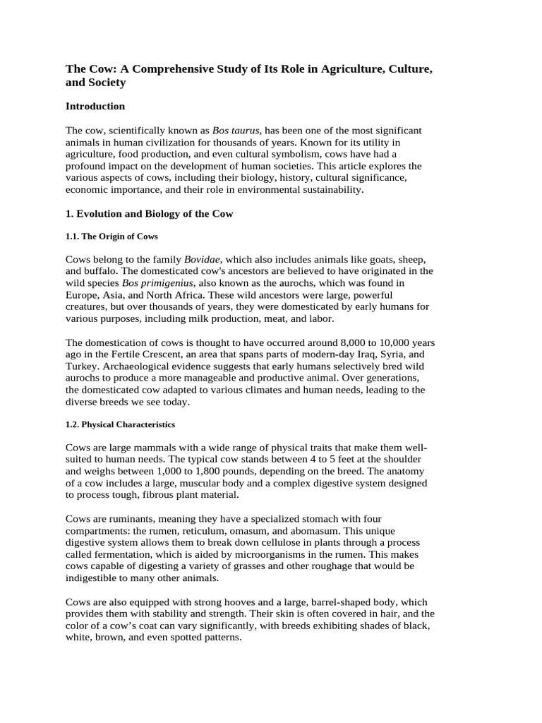 The Cow | PDF | Cattle | Agriculture