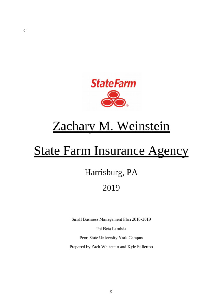 2019 PBL Small Business Management Plan 2ndtrword | PDF | Banks | Insurance
