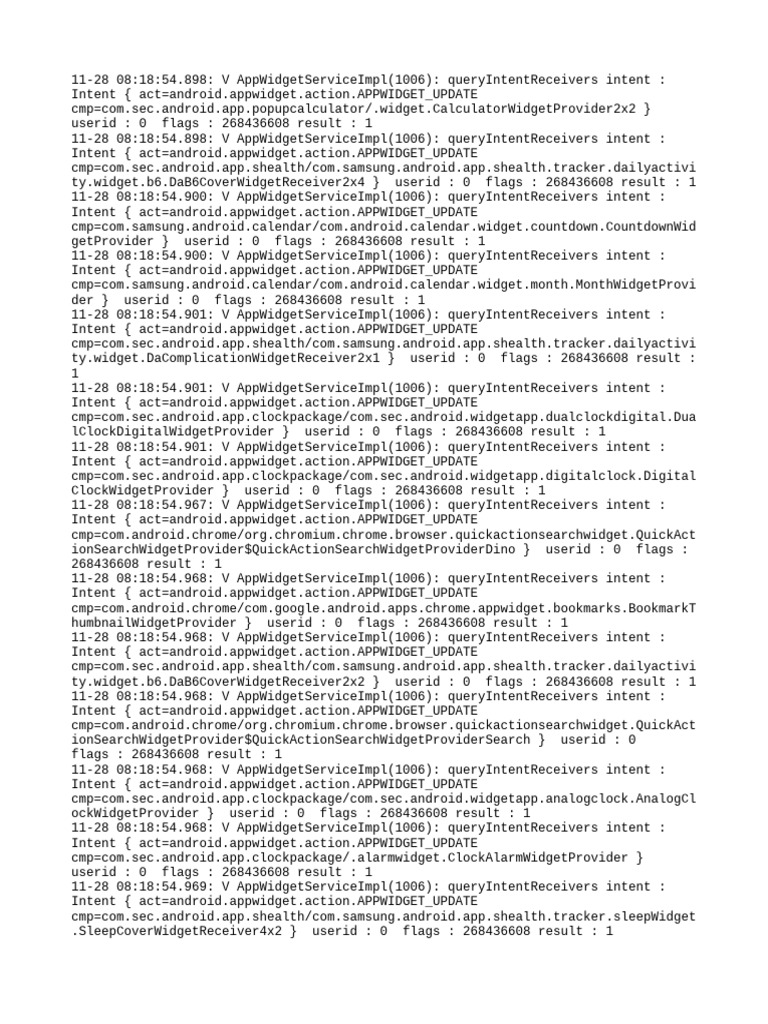 Appwidget History Log | PDF
