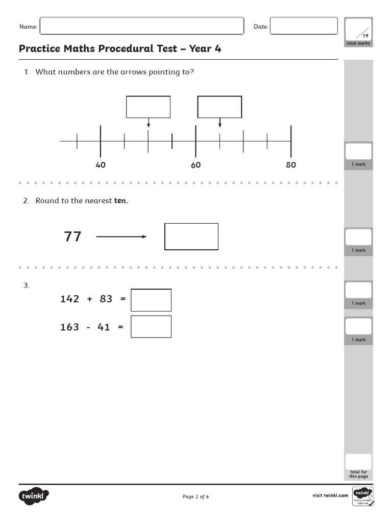 t2 M 2426 Procedural Practice Maths Test Year 4 Activity Booklet Ver 1 ...