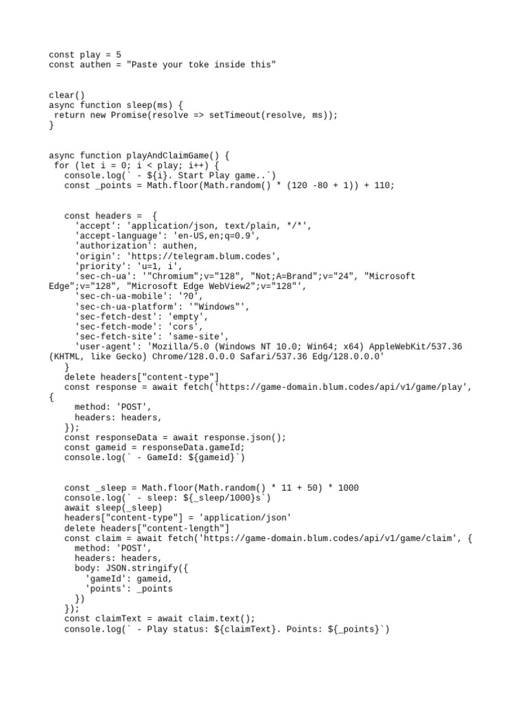 Game Play and Claim Script | PDF