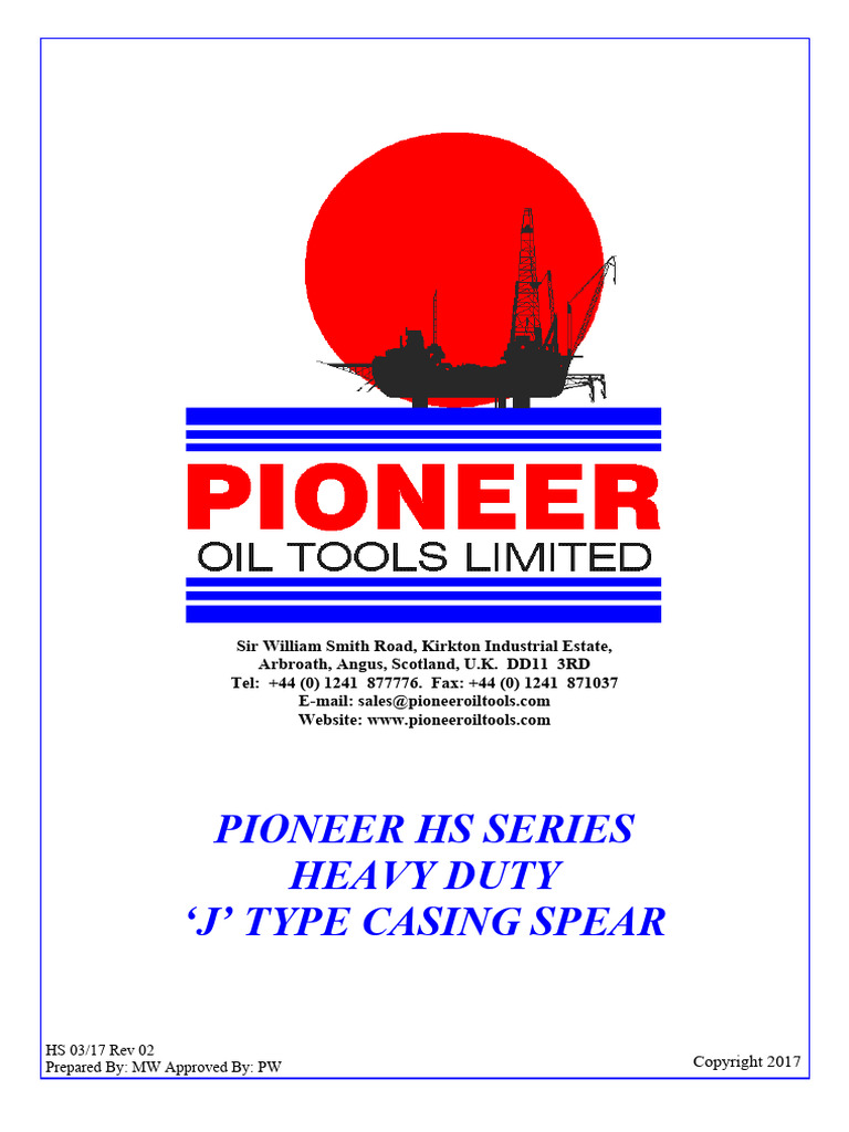 Pioneer J Type Casing Spear | PDF