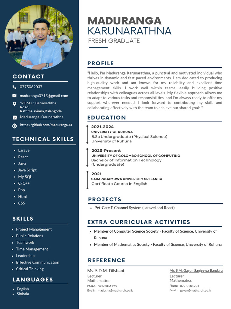 Maduranga CV | PDF | Computing