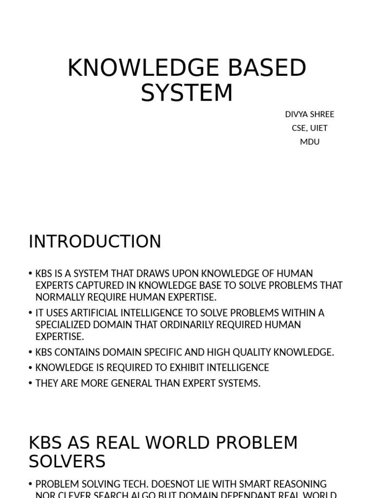 Understanding Knowledge Based Systems | PDF