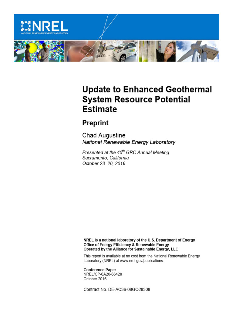 EGS Resource Potential Estimate 2016 | PDF | Geothermal Energy ...