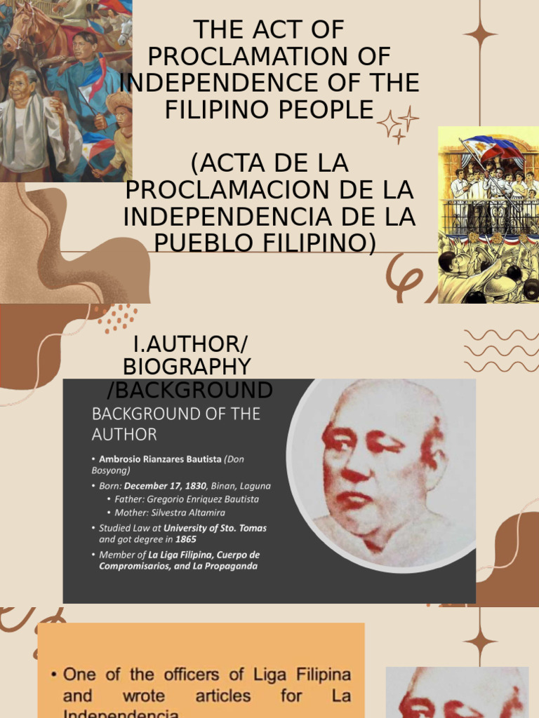 The Act of Proclamation of Independence of The Filipino People ...