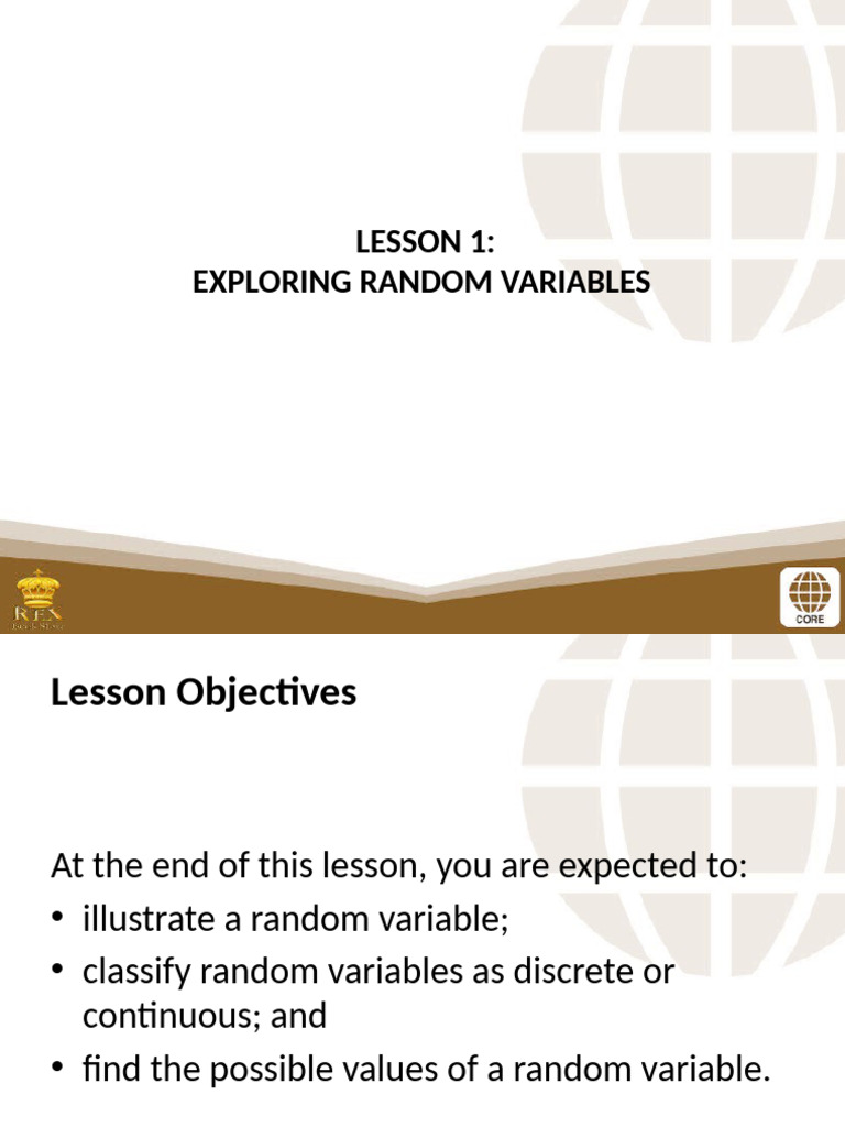 Lesson 1 Exploring Random Variables | PDF | Random Variable ... Lesson 1 Exploring Random Variables | PDF | Random Variable ...