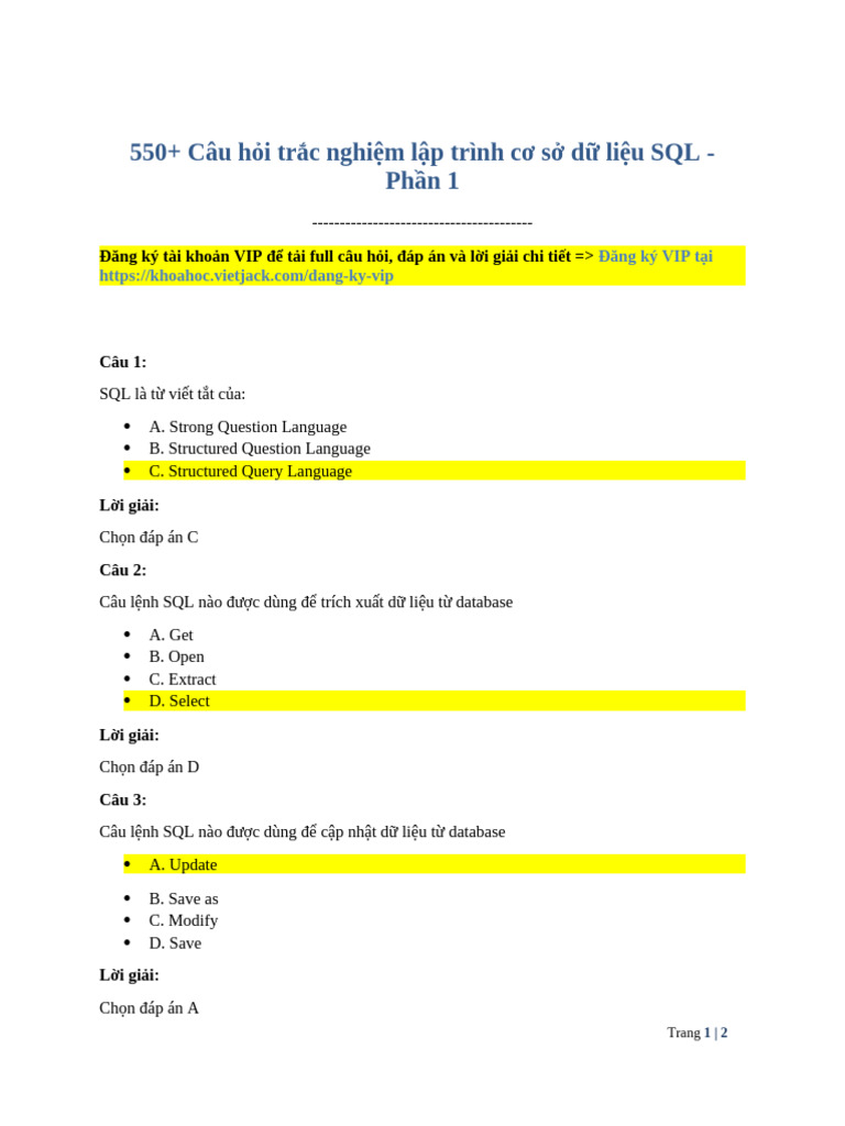 550-cau-hoi-trac-nghiem-lap-trinh-co-so-du-lieu-sql-phan-1_2024_11_29 3 | PDF