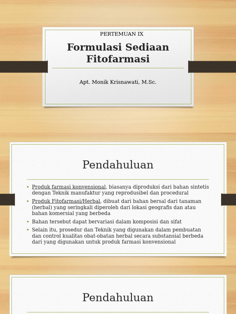 Pertemuan Ix Formulasi Sediaan Fitofarmasi | PDF
