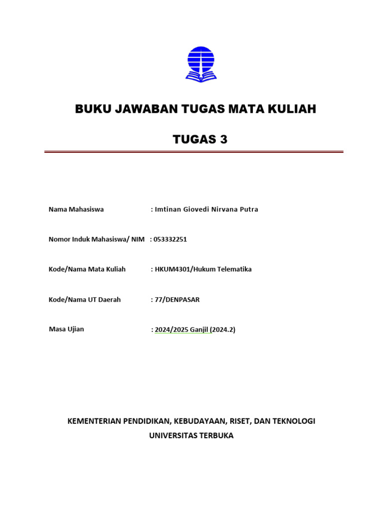 BJT3 Hukum Telematika | PDF