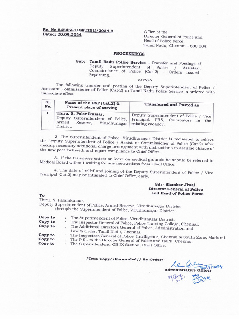 DSP (Cat-2) Transfer Order-8 | PDF