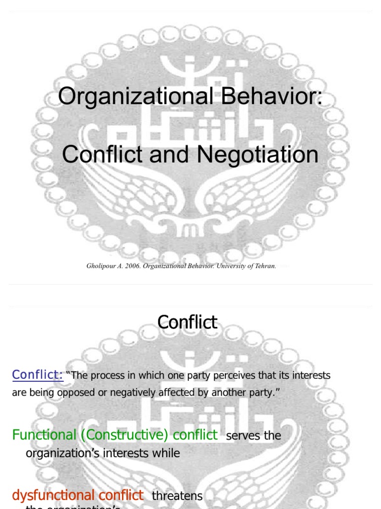 Conflict&Negotiation | PDF | Negotiation | Conflict (Process)