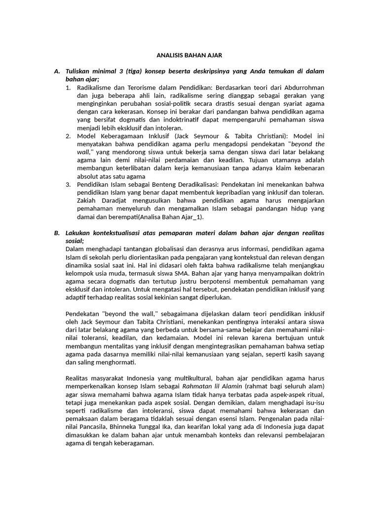 Analisis Bahan AJar Modul 6 | PDF