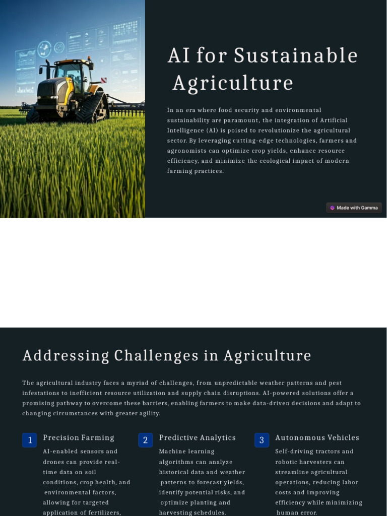 AI For Sustainable Agriculture | PDF | Agriculture | Artificial ...