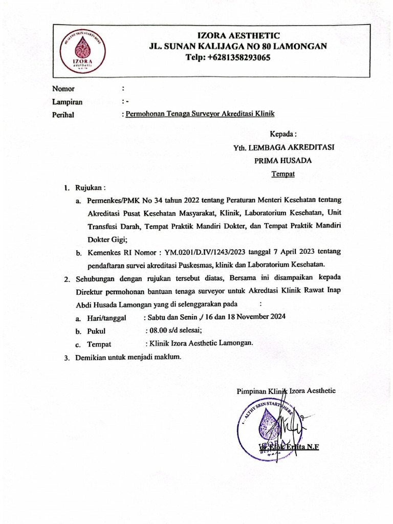 Surat Permohonan Tenaga Surveyor-1 | PDF