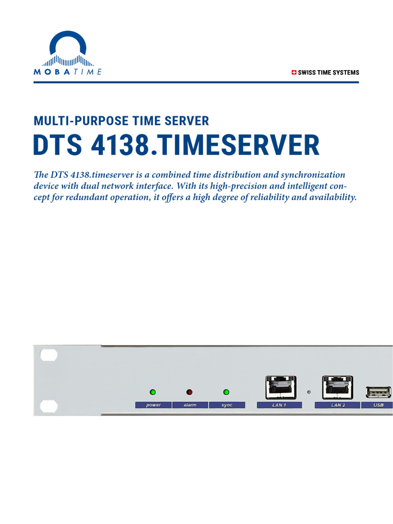 Multi-Purpose Time Server DTS 4138.timeserver | PDF | Data Transmission | Computer Engineering