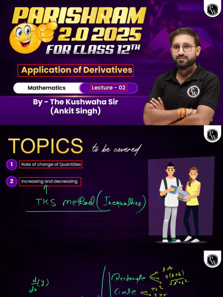 Application of Derivatives 02 Class Notes Parishram 2.0 | PDF