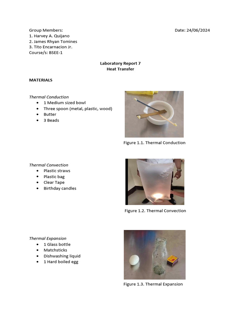 Laboratory Report 7 Heat Transfer | PDF | Heat | Convection