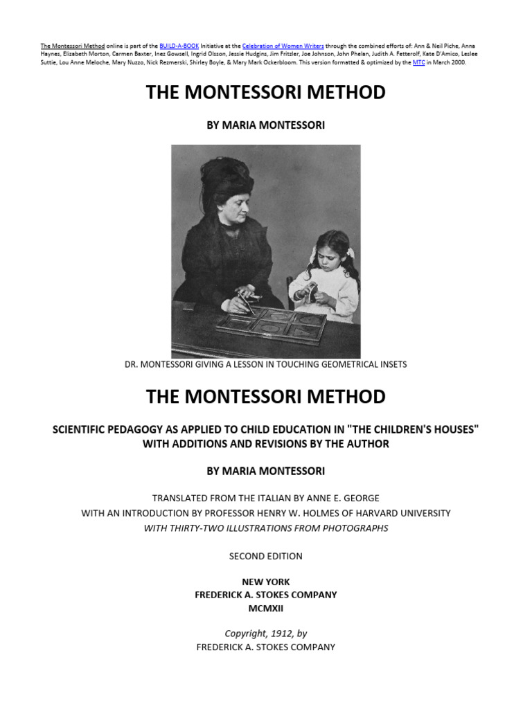 The Montessori Method | PDF | Science | Pedagogy
