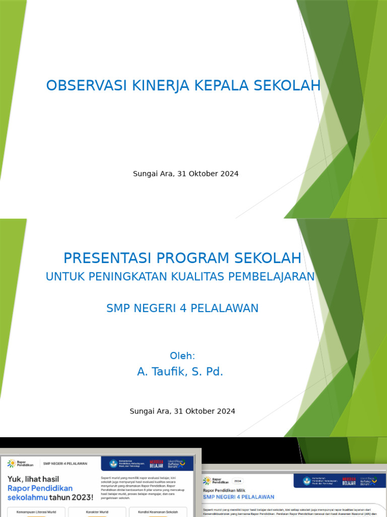 Observasi Kinerja Kepala Sekolah PMM S2 - Program Sekolah | PDF