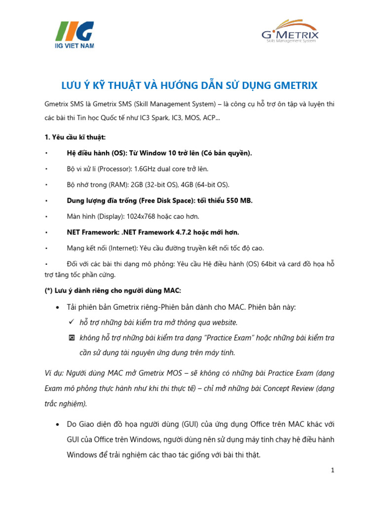 Huong Dan Cai Dat Va Su Dung Gmetrix | PDF