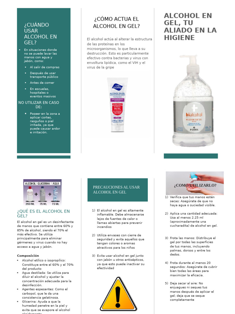 Folleto Triptico Alcohol en Gel | PDF