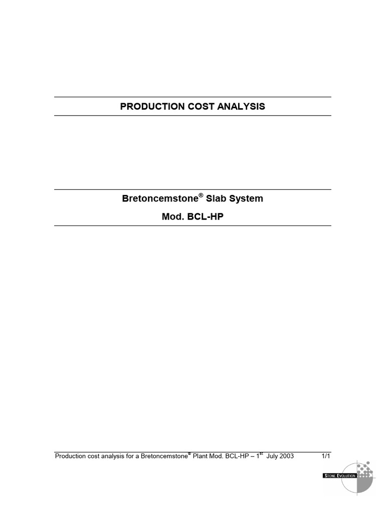 Analisi Costi BCL-HP Eng | PDF | Cement | Concrete
