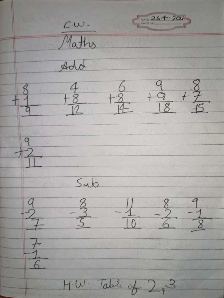 Add and Sub PDF Maths | PDF