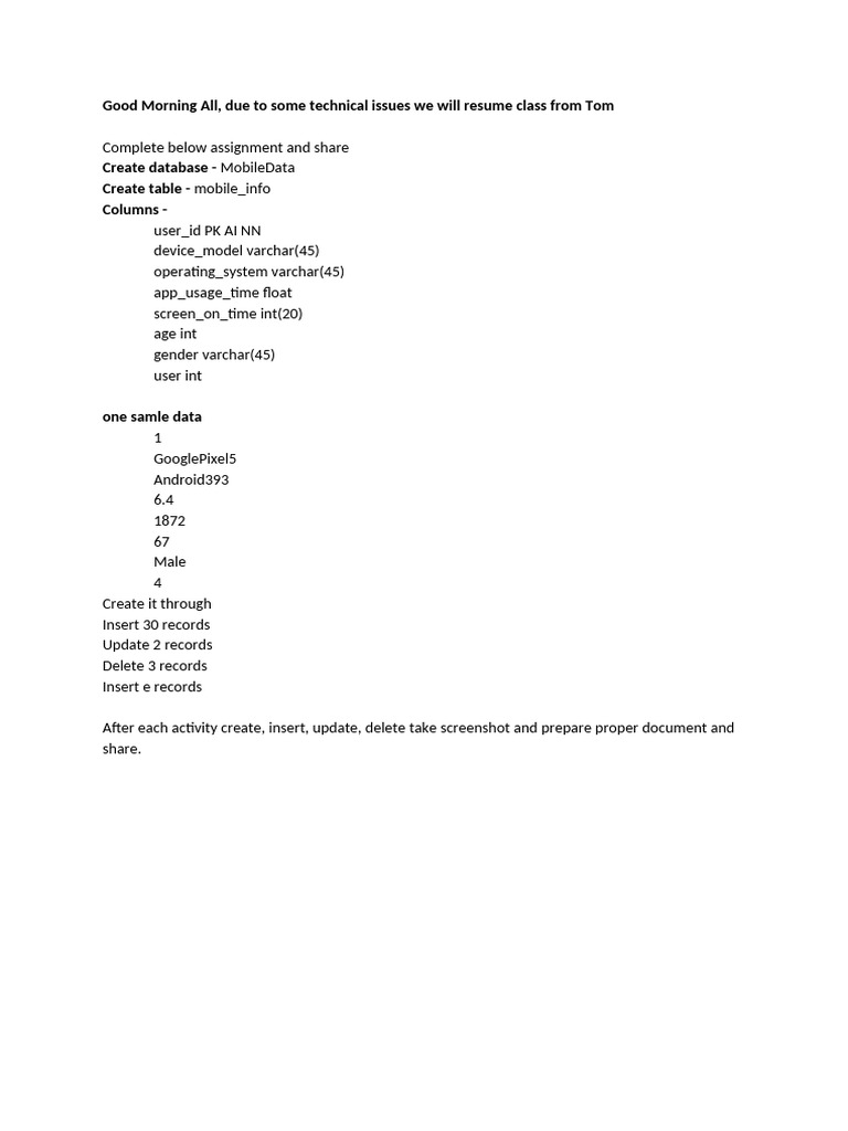 Database Assignment | PDF