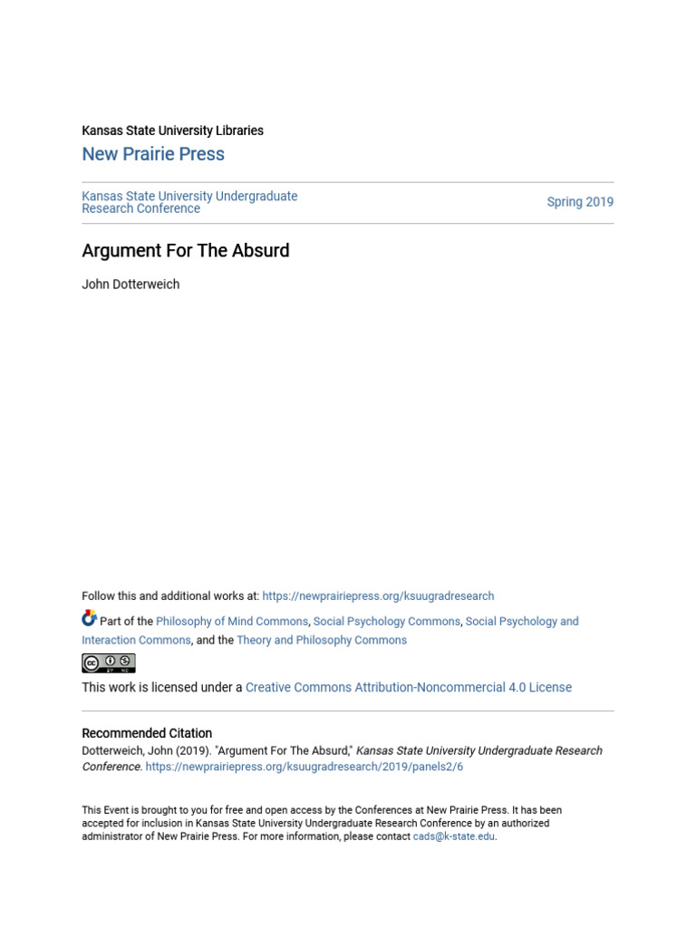 Argument For The Absurd | PDF